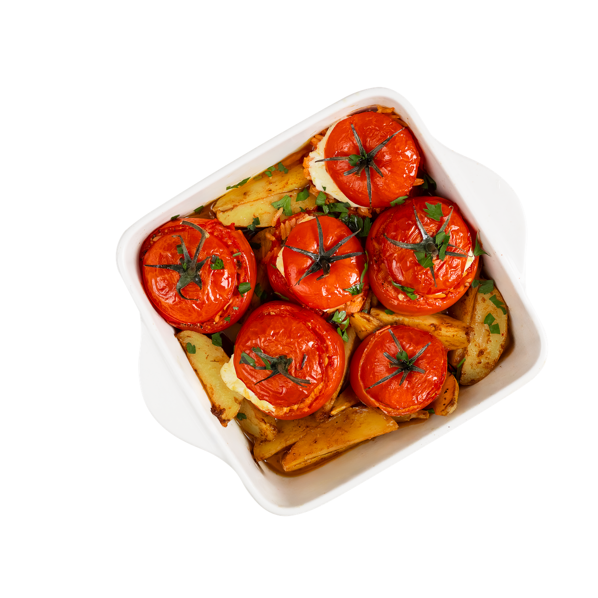 Stuffed Tomatoes-"Domates Gemistes"- A Modern Mediterranean Marvel